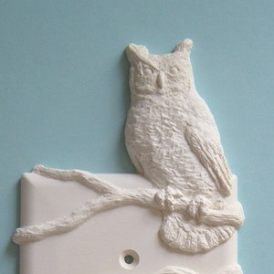 White Owl, Owl Decor, Light Switch Plate, Outlet Cover, Log Cabin Decor ...
