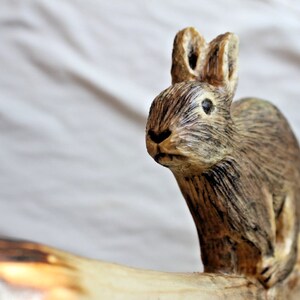 BEAGLE CHASING RABBIT, Cub, Wood Carving, Chainsaw Carving, Log Cabin ...