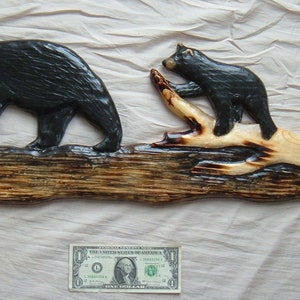 Black Bear, Wood Carving ,chainsaw Carving, Log Cabin Decor, Wall Art ...