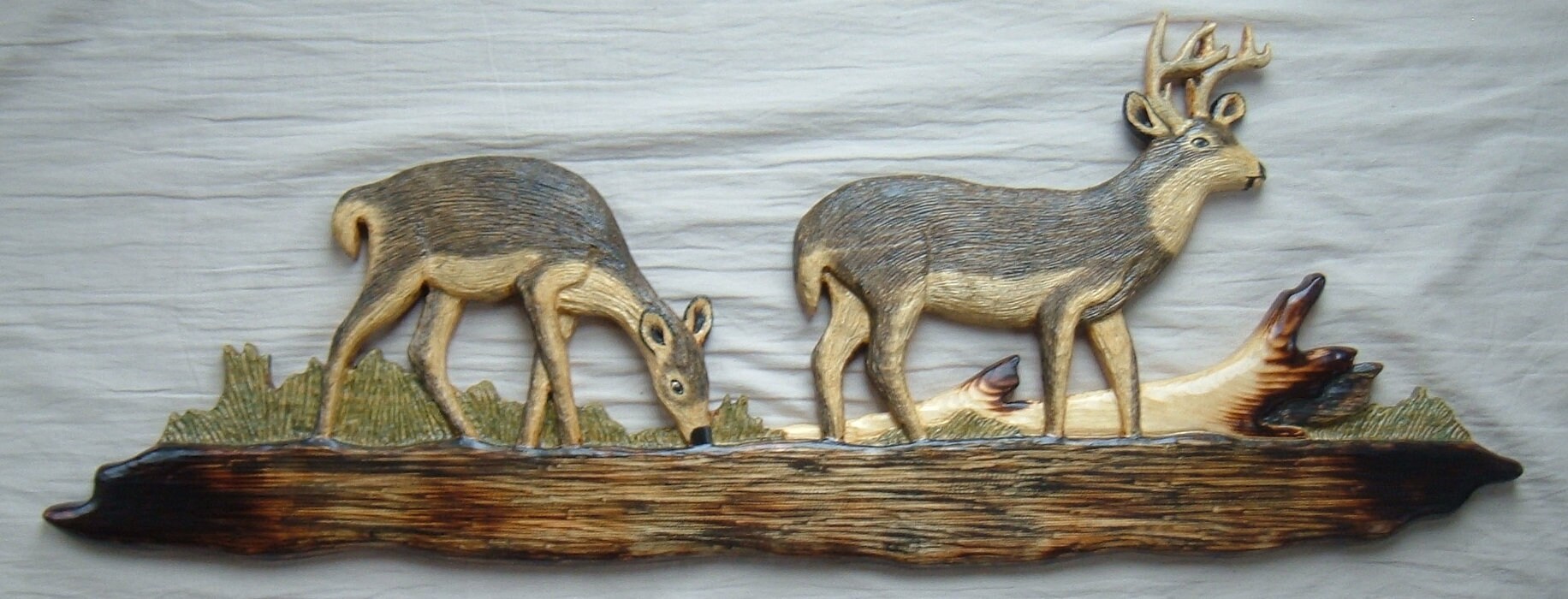 Wood Carving Wall Art Whitetail Deer Chainsaw Carving Hunting | Etsy