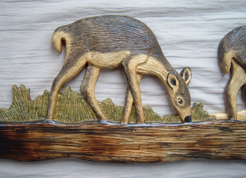 Wood Carving Wall Art Whitetail Deer Chainsaw Carving Hunting - Etsy