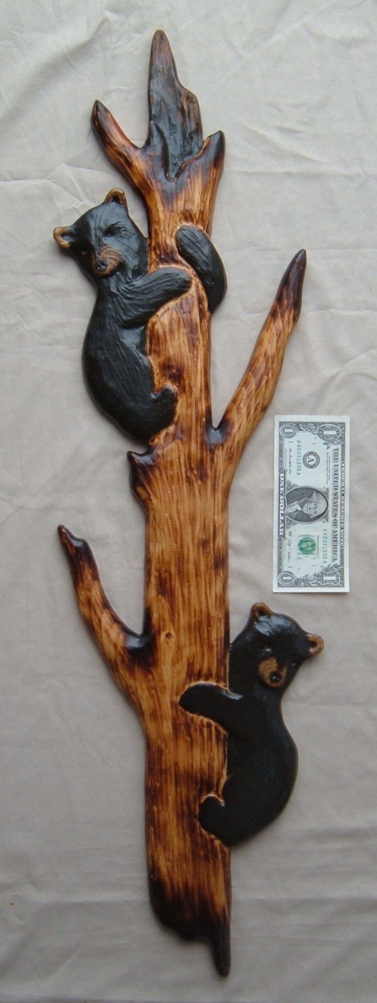Black Bear, Wood Carving ,chainsaw Carving, Log Cabin Decor, Wall Art ...
