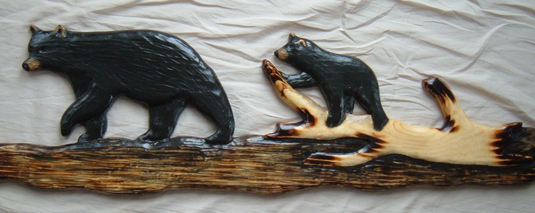 Black Bear, Wood Carving ,chainsaw Carving, Log Cabin Decor, Wall Art ...
