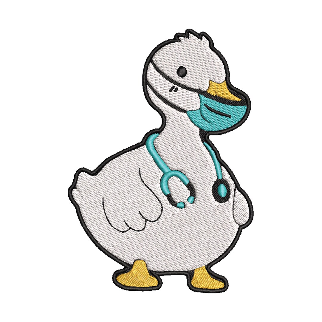 Nurse Duck Machine Embroidery Design – Medical Duck Embroidery File – 6 ...