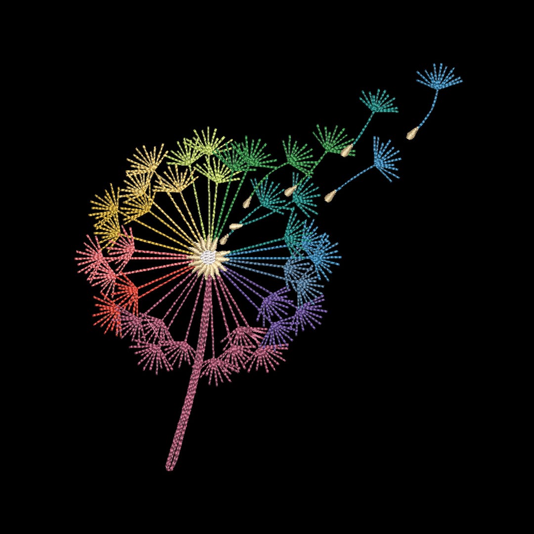 Aerial Dandelion Machine Embroidery Design: 4 Sizes (instant Download ...