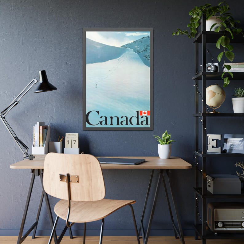 Canada Ski Slope Winter Skiing Vintage Canada Travel Poster Print ...