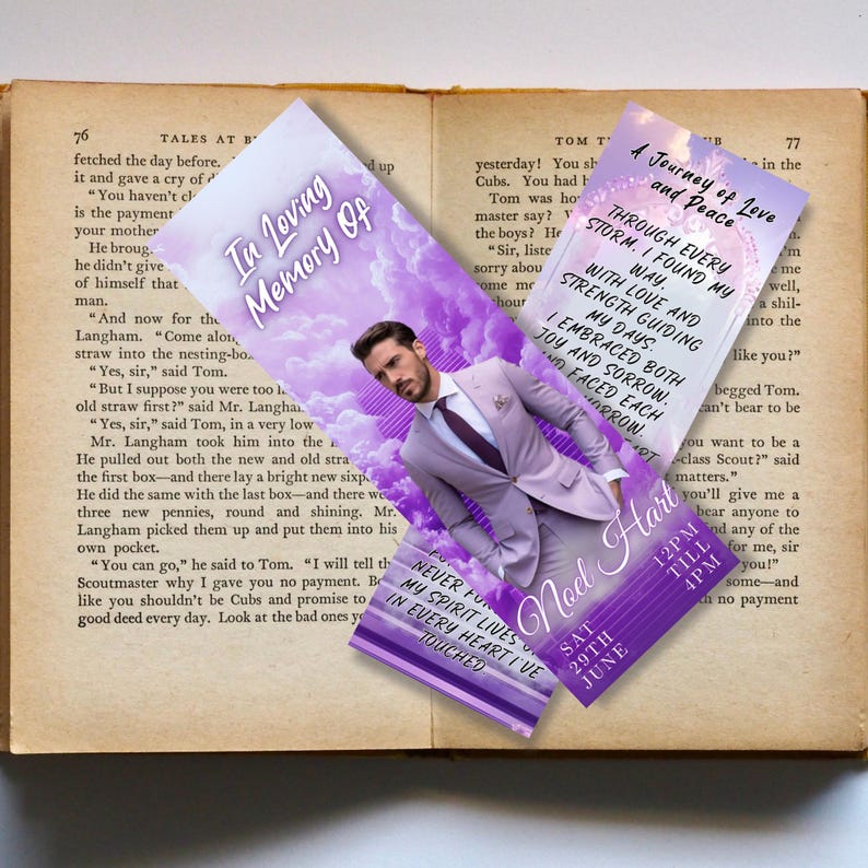 10 in Loving Memory Bookmark Canva Editable Template, Memorial Bookmark ...