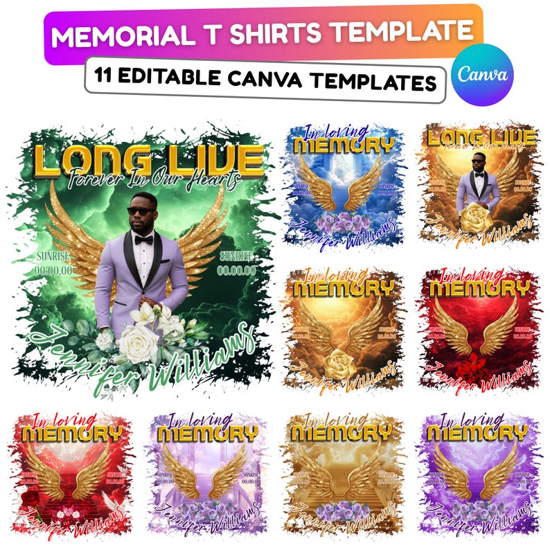 11 Long Live Memorial T Shirt Canva Editable Templates, in Loving ...