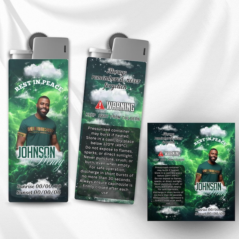 10 Memorial Lighter Canva Editable Template, in Loving Memory Template ...