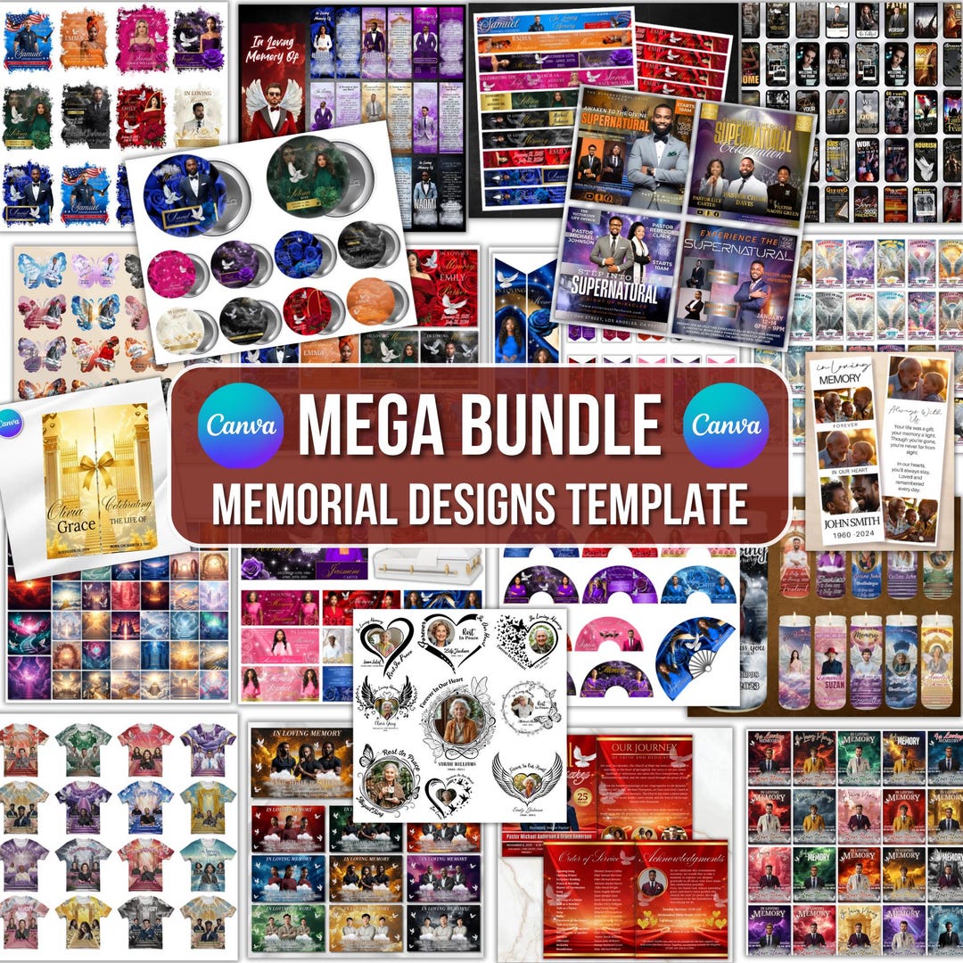 In Loving Memory Mega Bundle Canva Editable Templates, in Loving Memory ...