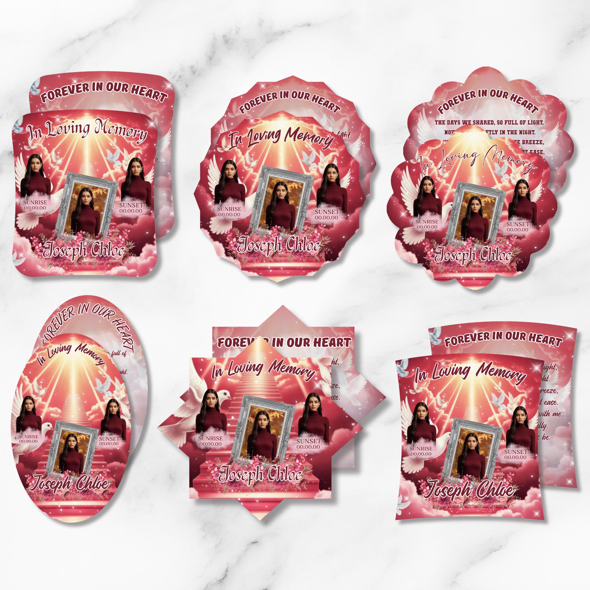 06 Pink Memorial Paddle Fan Editable Template, in Loving Memory Fan ...