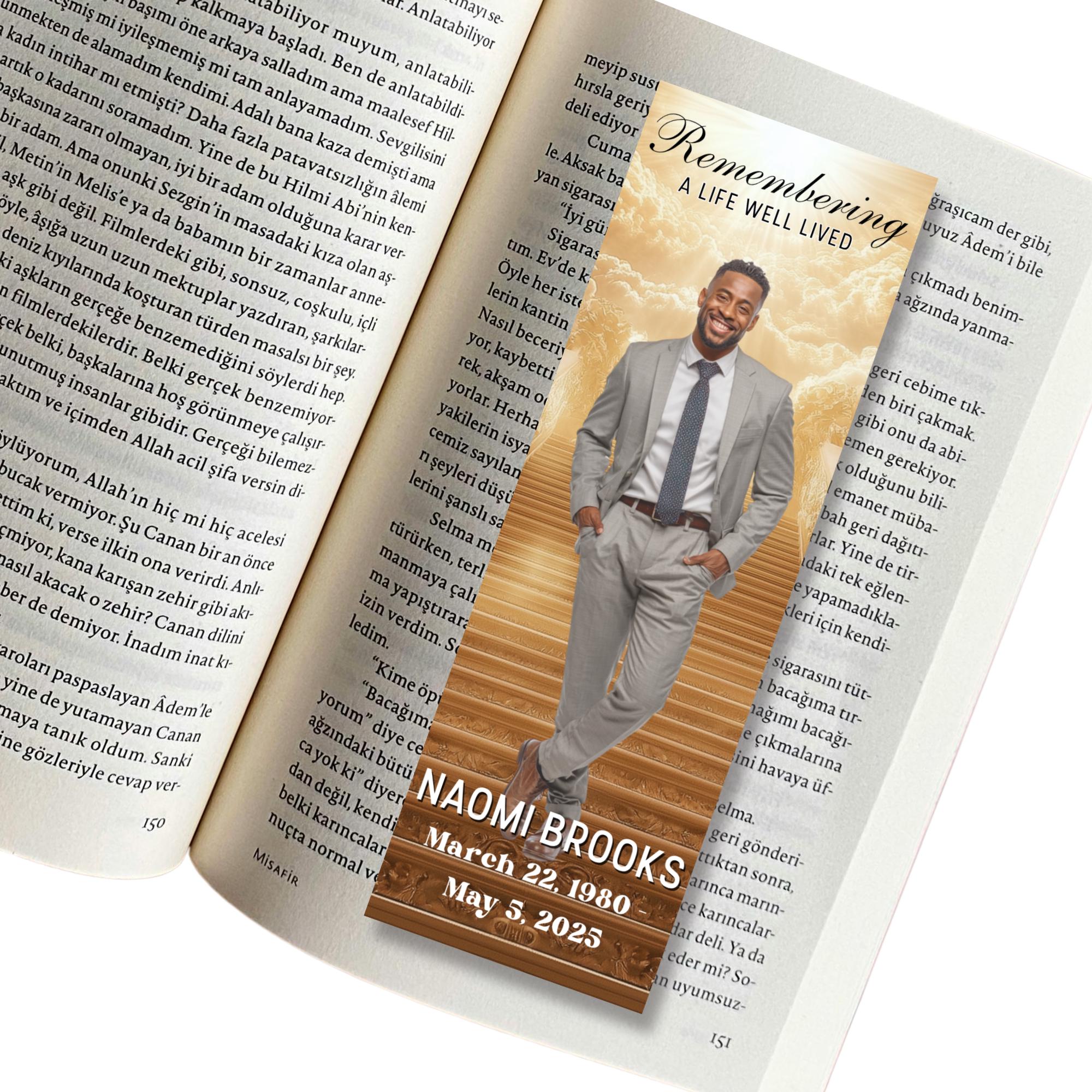 10 in Loving Memory Bookmark Canva Editable Template, Memorial Bookmark ...
