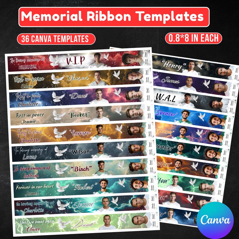 5/8 Ribbon Memorial - Etsy