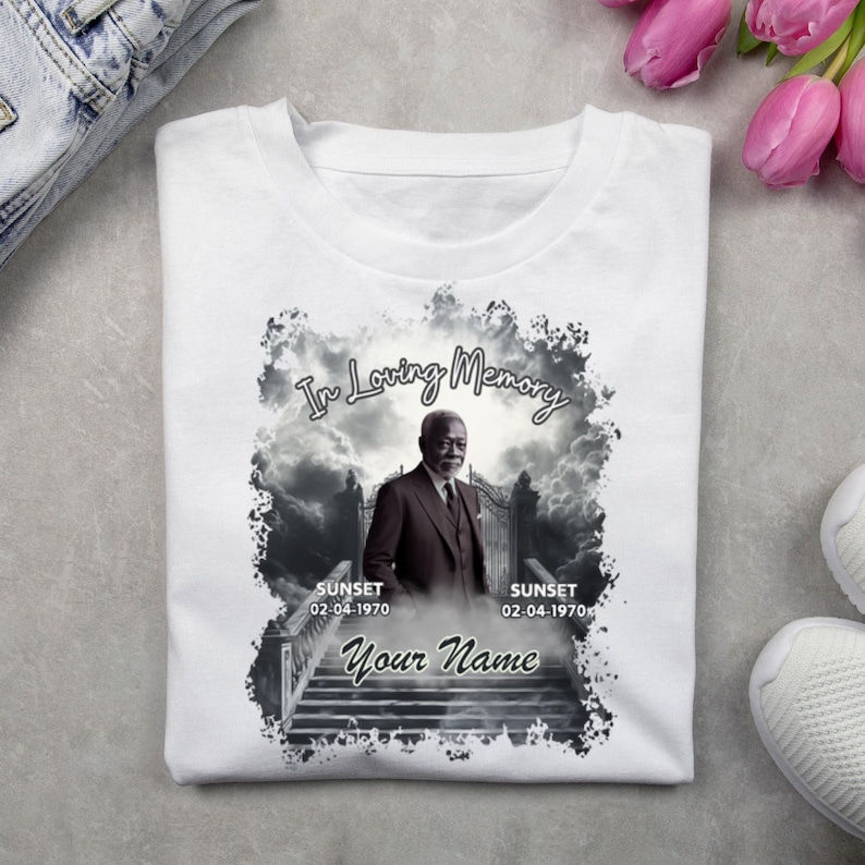 10 in Loving Memory Black T Shirt Canva Editable Templates, Memorial ...