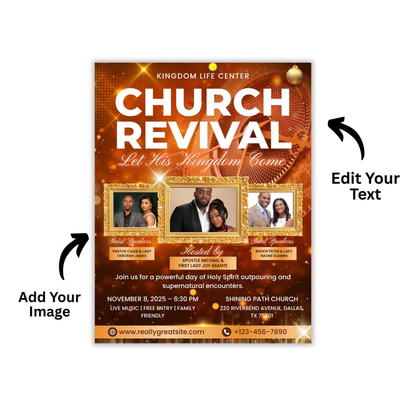 Pastoral Church Flyer Anniversary Program Template, Funeral Program ...