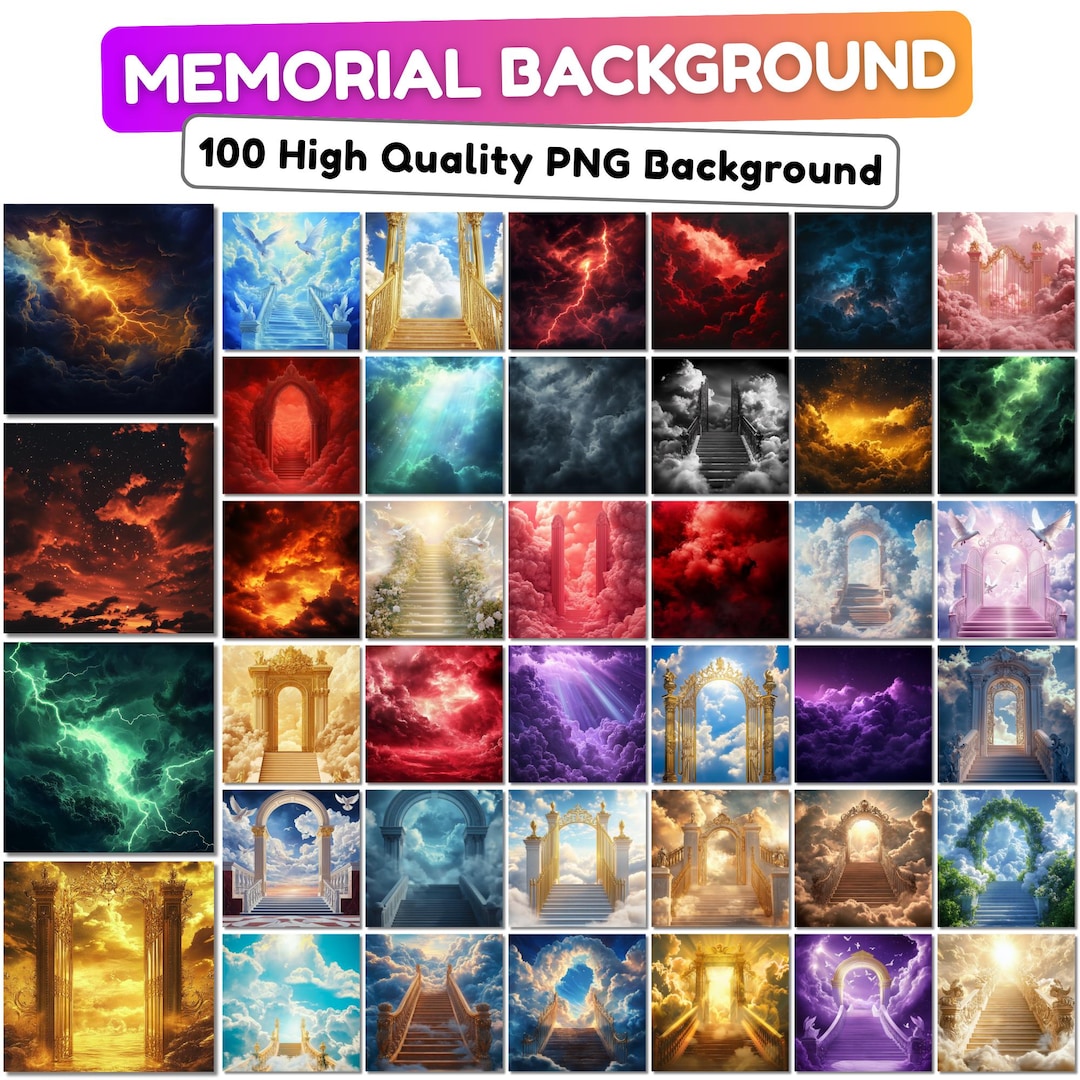 100 Memorial Heaven Backgrounds Png Bundle, Memorial Backgrounds, in ...