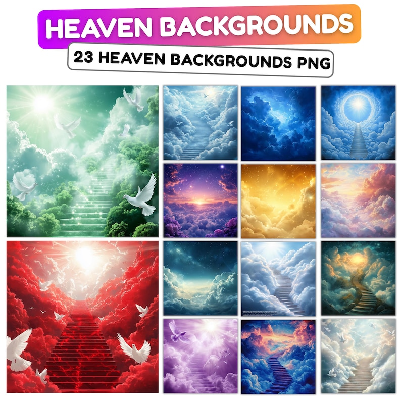 23 Memorial Heaven Backgrounds Png Bundle, Memorial Backgrounds, in ...