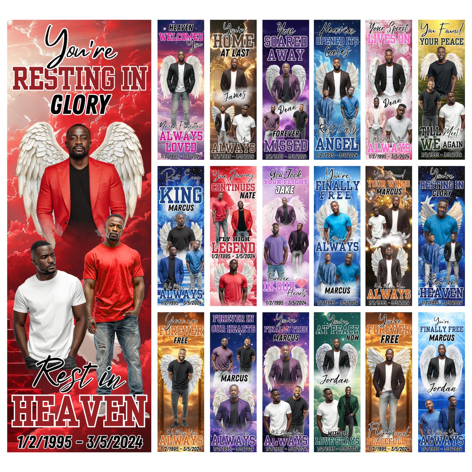 10 Memorial Editable 2x6 Banner Canva Template, in Loving Memory ...