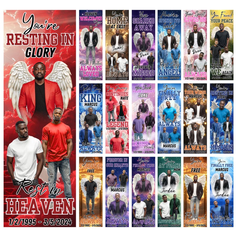 10 Memorial Editable 2x6 Banner Canva Template, in Loving Memory ...