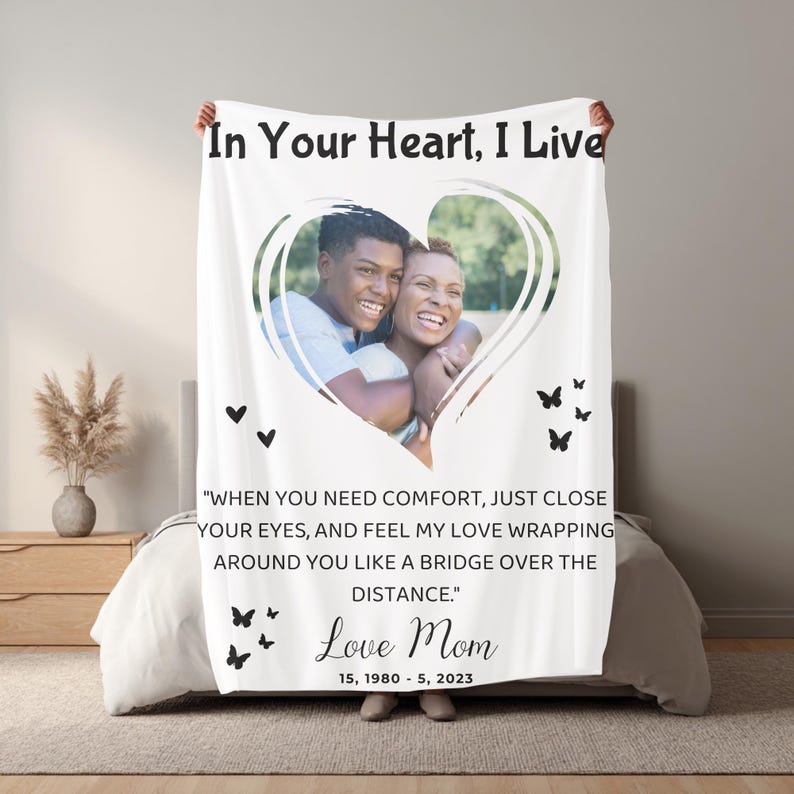 10 in Loving Memory Photo Blanket Canva Editable Templates, in Loving ...