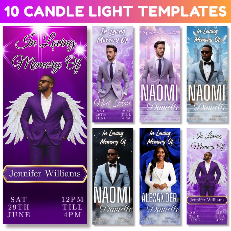 10 Cylinder Candle Light Label Memorial Tamplate,tall Cylinder Candle ...