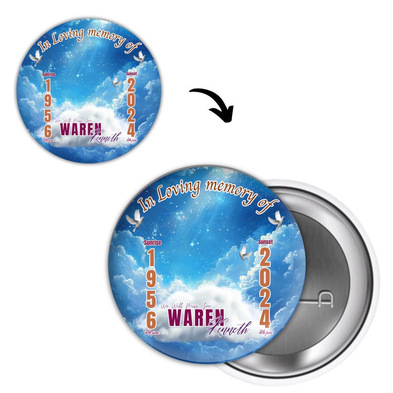 50 Rest in Peace Pin Button Canva Editable Templates, Memorial Pin ...