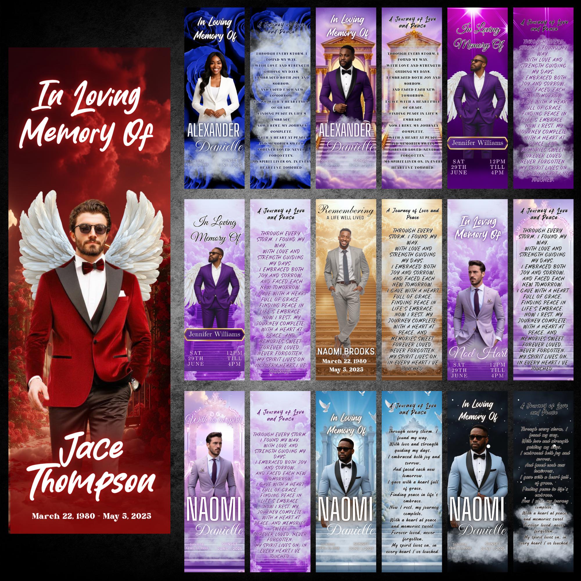 10 in Loving Memory Bookmark Canva Editable Template, Memorial Bookmark ...
