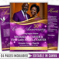 Gala Event Program Booklet Benefit Auction Navy Blue and Gold Nonprofit ...