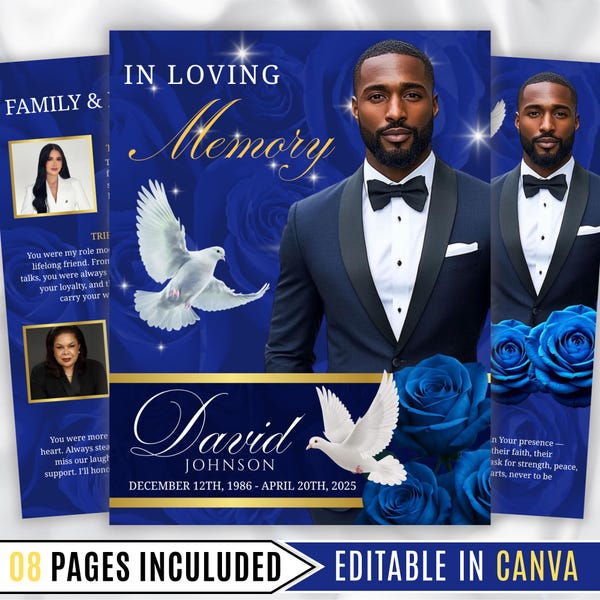 Obituary Template Design - Etsy