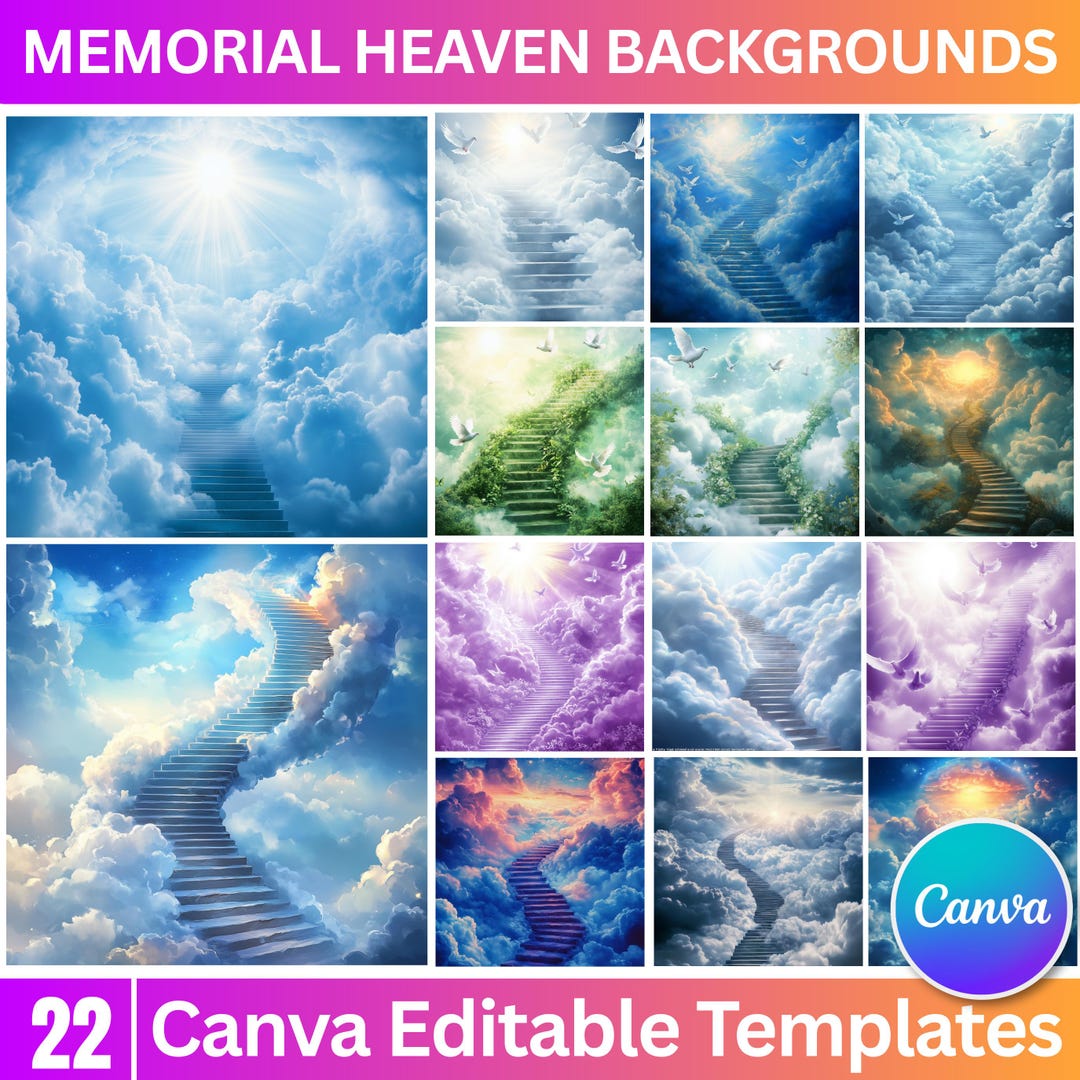 22 Memorial Heaven Backgrounds Png Bundle, Memorial Backgrounds, in ...