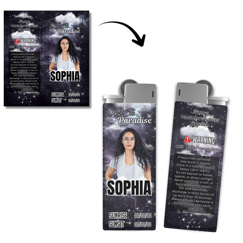 10 Memorial Lighter Canva Editable Template, in Loving Memory Template ...