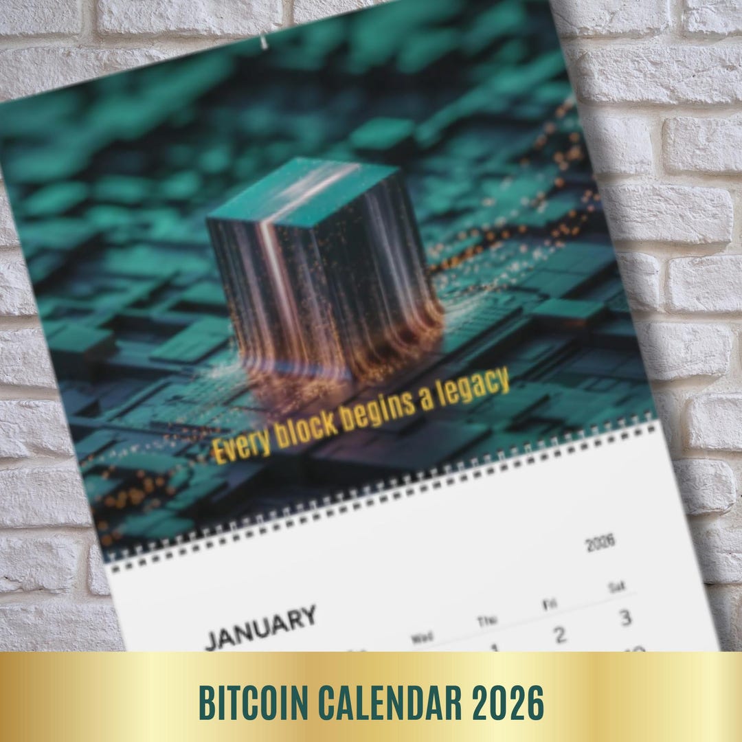 Bitcoin Calendar 2026 | Futuristic Cryptocurrency Wall Art Calendar ...