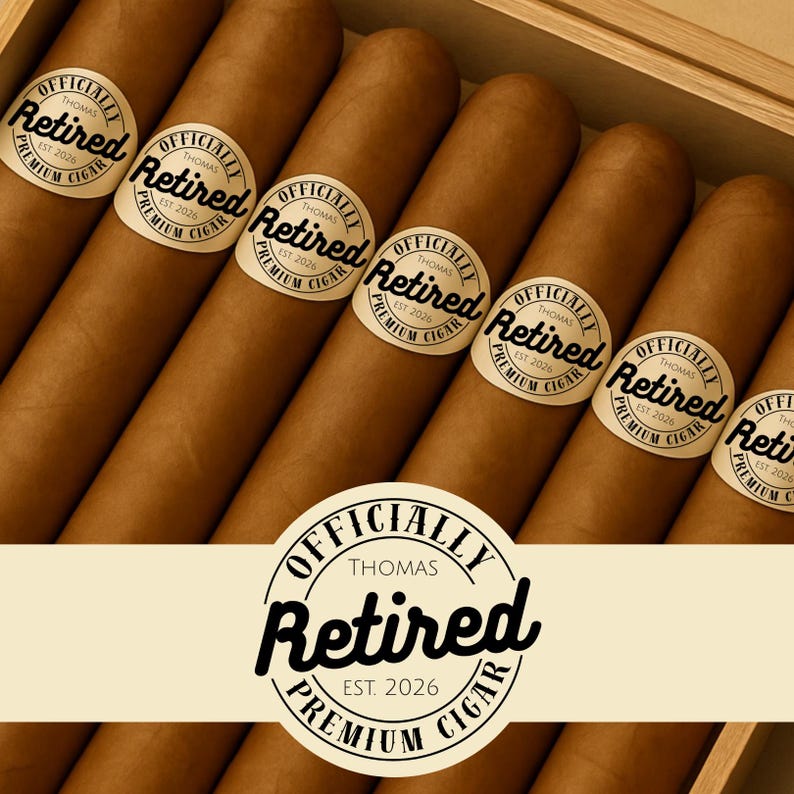 Custom Retirement Cigar Band | "officially Retired" Cigar Label ...