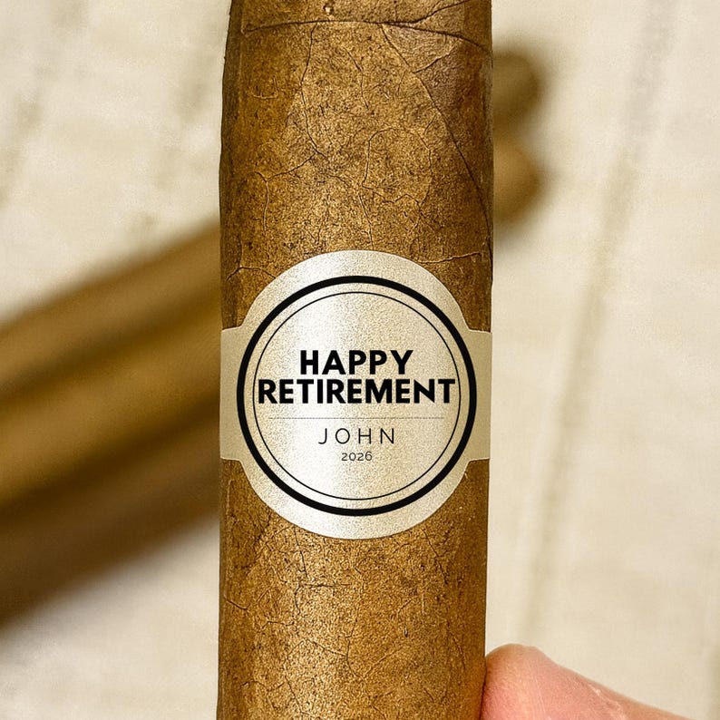 Custom Retirement Cigar Band | Happy Retirement Cigar Label | Coworker ...