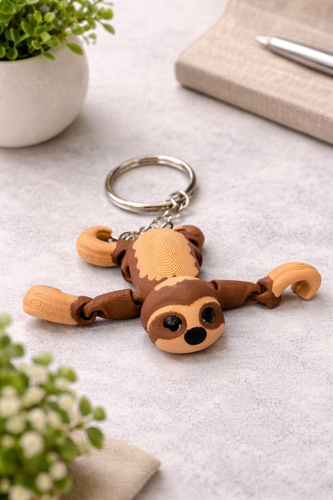 Sloth Keychain-3d Printed Flexi Sloth-cute Animal Keychain-funny Sloth ...