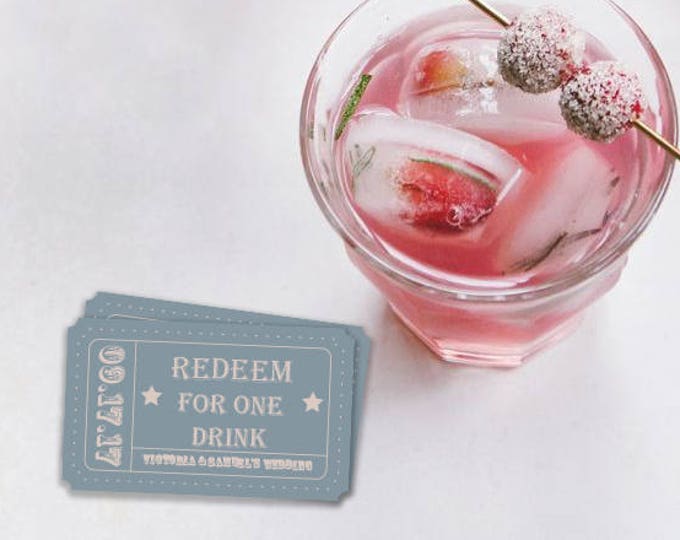 Drink Ticket, Ticket Stub, Editable Ticket, Souvenir, Memento, Cocktail ...