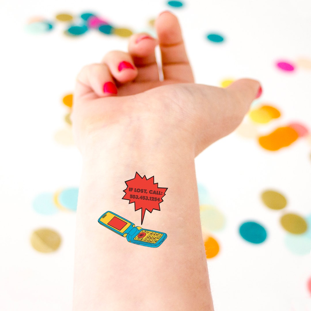 Safety Temporary Tattoos, Custom Cell Phone Tattoos, If Lost Call ...