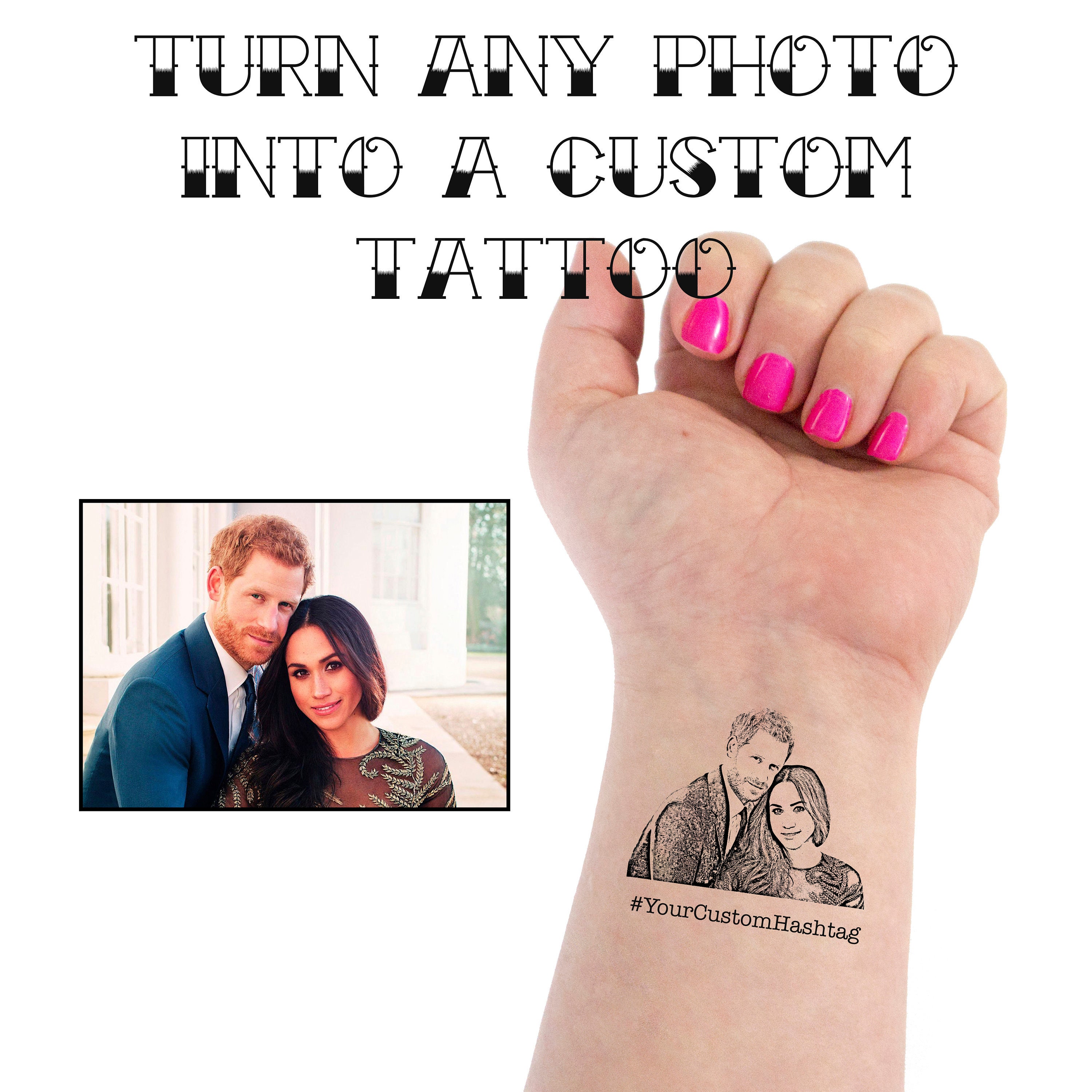 Photo Tattoo, Wedding Hashtag, Wedding Tattoo, Wedding Favors, Custom ...