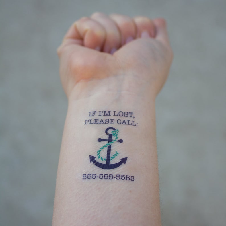 Safety Tattoos Lost Child Temporary Tattoo Emergency | Etsy