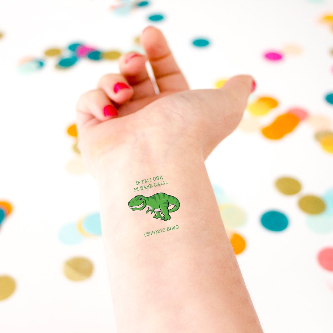 Custom Dinosaur Safety Tattoo: Emergency Contact Tattoo - Etsy