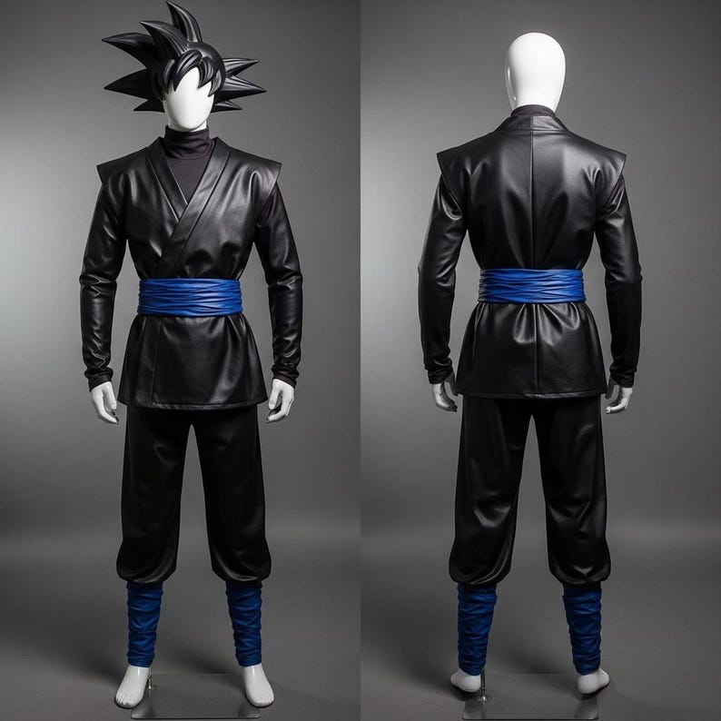 Black Goku Cosplay Leather Costume: Dragon Ball Z Saiyan Outfit ...