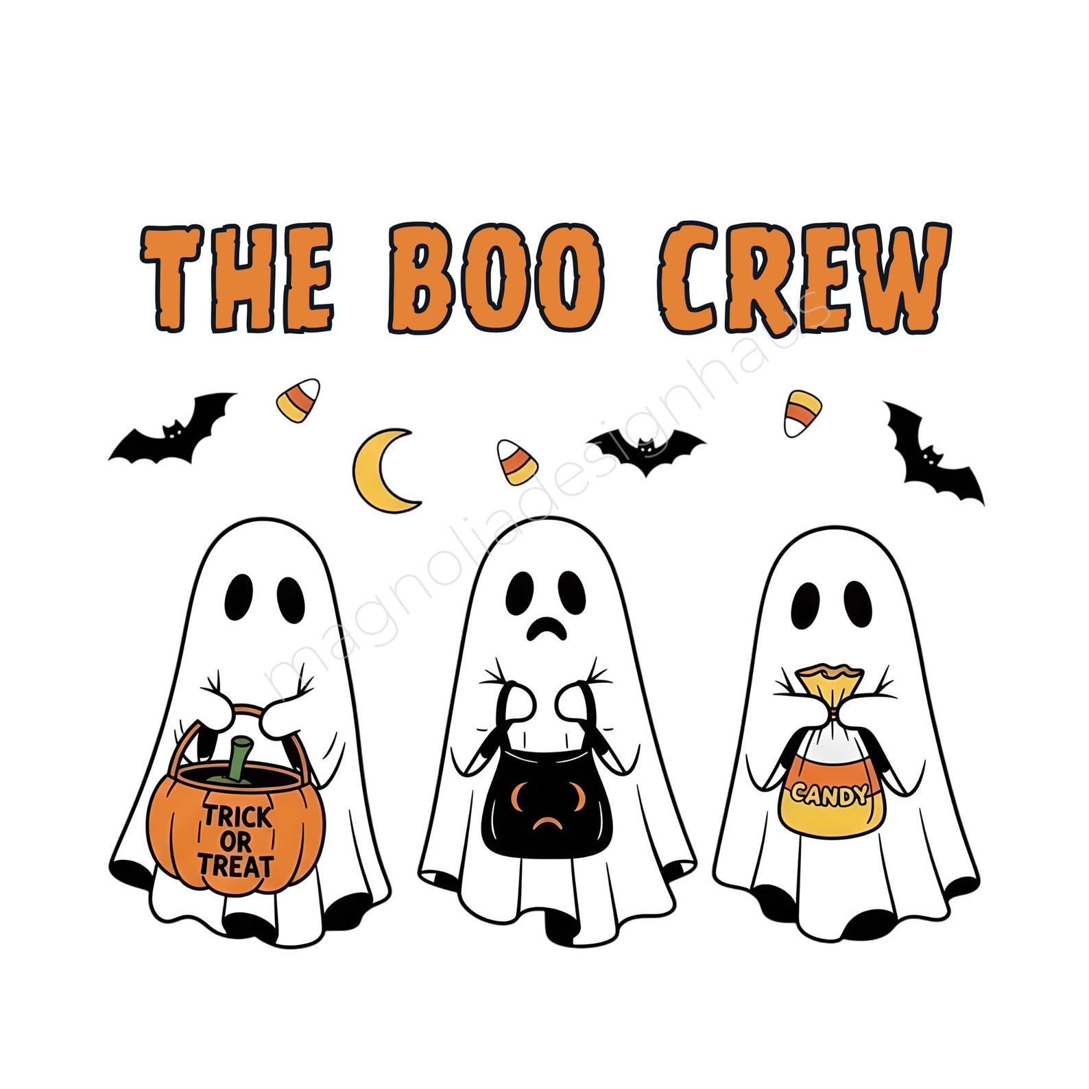 The Boo Crew PNG | Cute Ghost Halloween Sublimation Design | Trick or ...