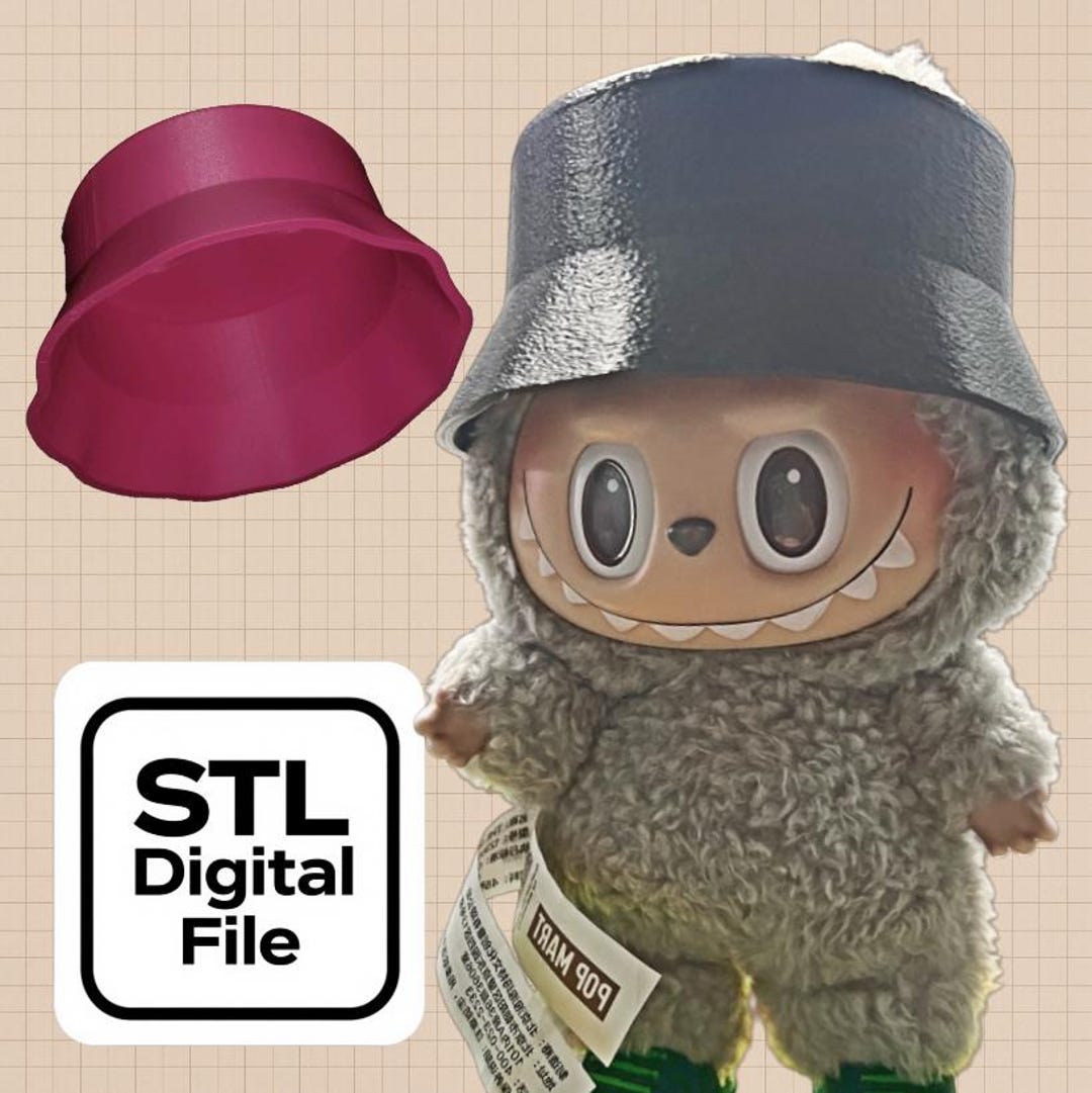 Labubu Busket Hat Stl - STL Digital File for 3D Printing, Printable Toy ...