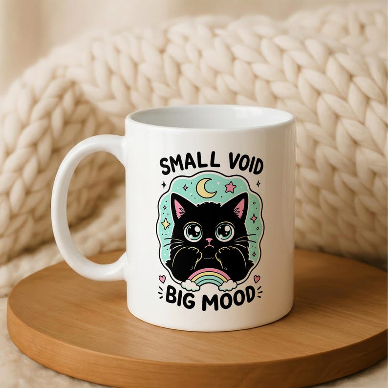 Black Cat Mug: Small Void Big Mood Kawaii Coffee Cup - Etsy