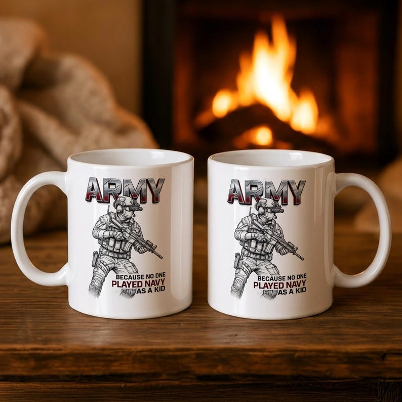 Funny Army Mug, Military Humor Coffee Cup, Army Soldier Illustration ...