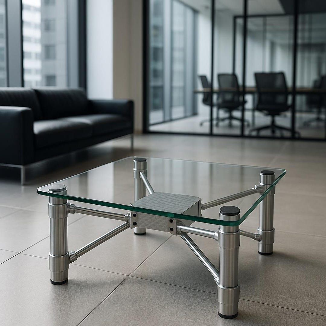 Modern Coffee Table – Glass & Stainless Steel - Etsy