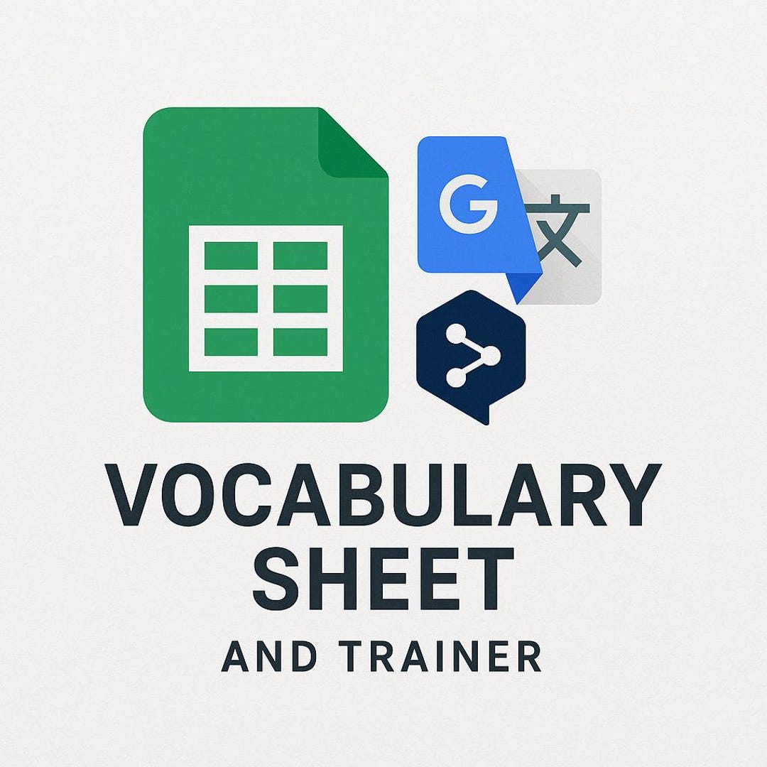 Easy Vocabulary Sheet & Trainer With Google Gemini AI, Deepl, and Google Translate - Etsy