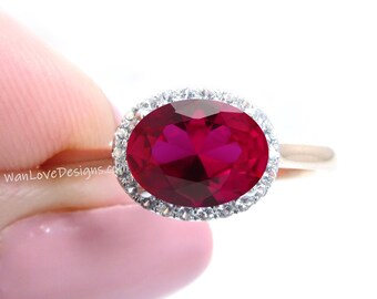East West Ruby Ring - Etsy