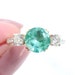 Teal Spinel Diamond Ring Three Stone Moissanite Ring Round - Etsy