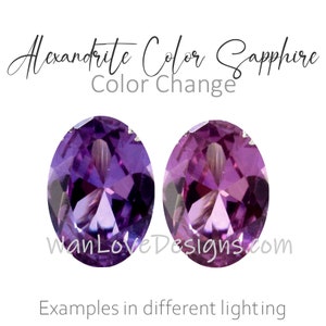 Alexandrite Color Change Sapphire East West Engagement - Etsy
